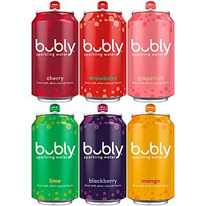 18-Pack 12-Oz bubly Zero Calorie Sugar-Free Sparkling Water (Variety ...